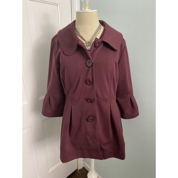 Bell | Jackets & Coats | Eden Court Bell Sleeve Trench Coat Red Wine ...